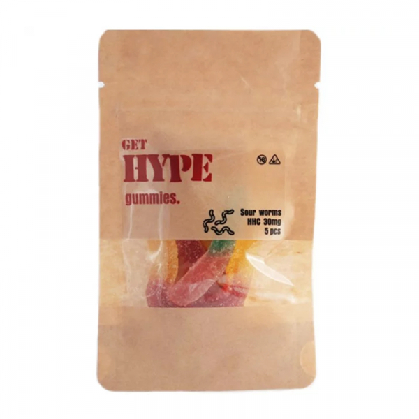 GET HYPE HHC Gummies Sour Worms - Kyselé žížaly 30mg (5 ks)